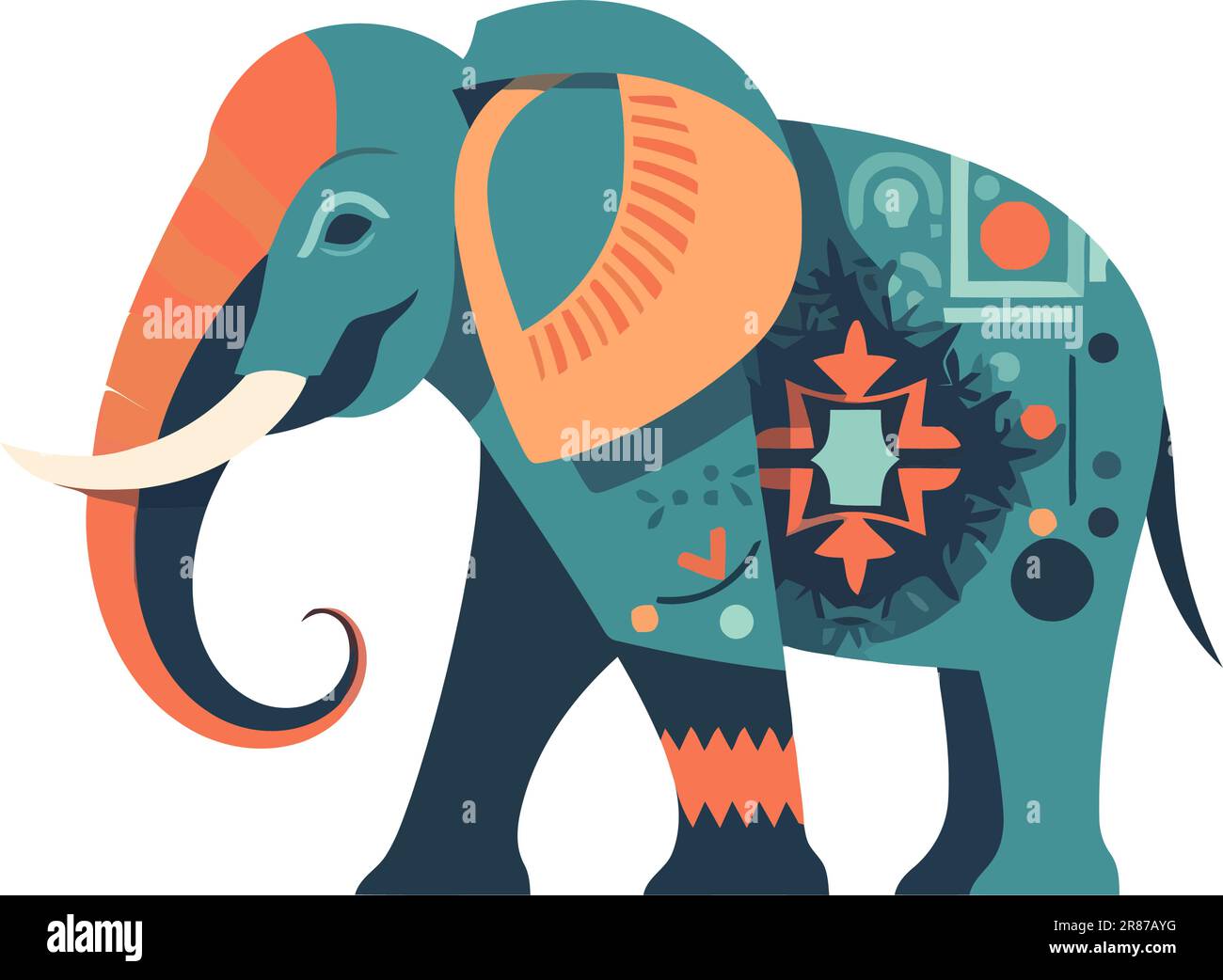 Cute elephant mascot with abstract style Stock Vector Image & Art - Alamy