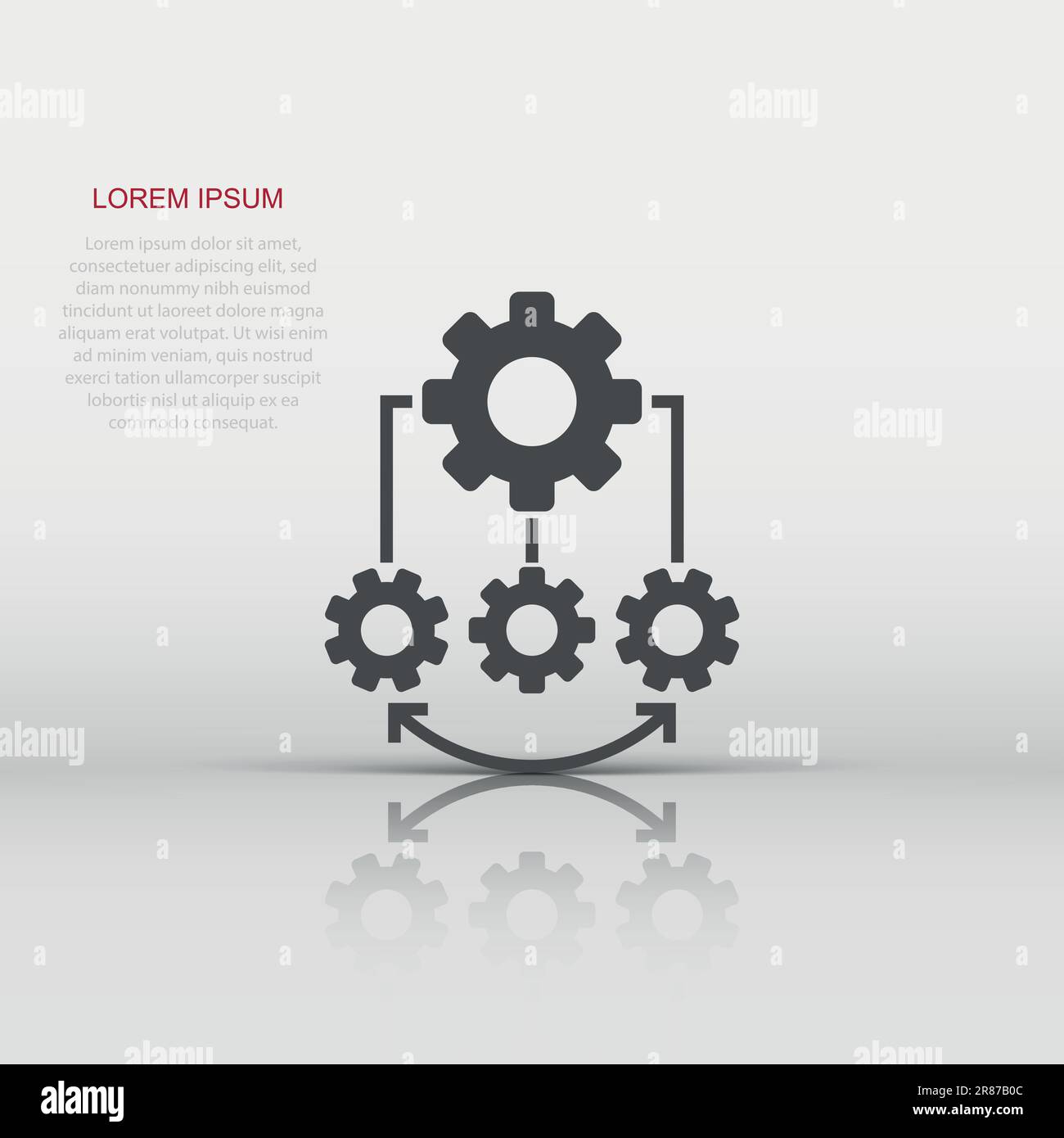 Improvement icon in flat style. Gear project vector illustration on ...