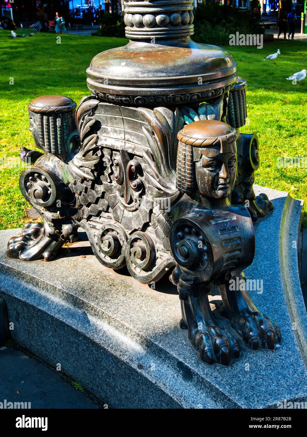 Lamp Posts on either side of Redmond Barry statue, on the Library’s ...