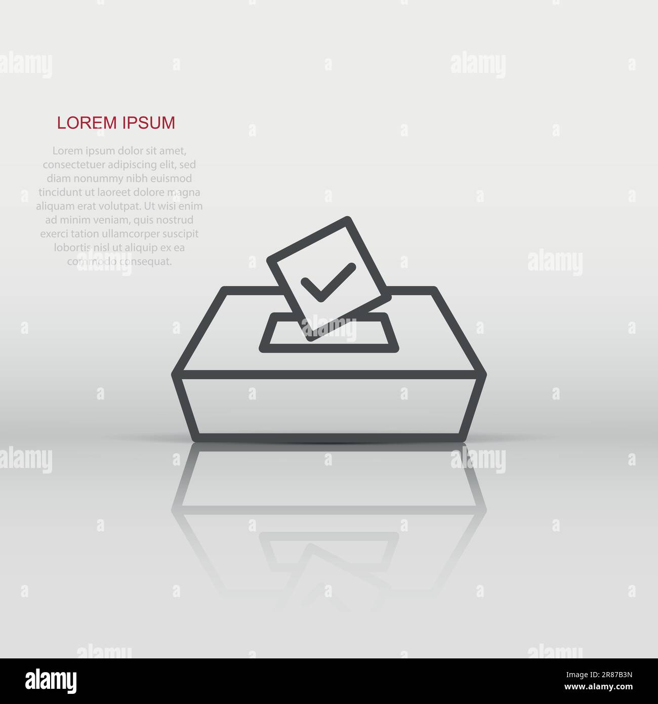 Vote icon in flat style. Ballot box vector illustration on white isolated background. Election ...