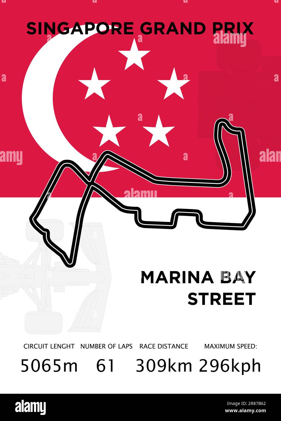 Marina Bay Street Circuit map SINGAPORE Stock Vector Image & Art - Alamy