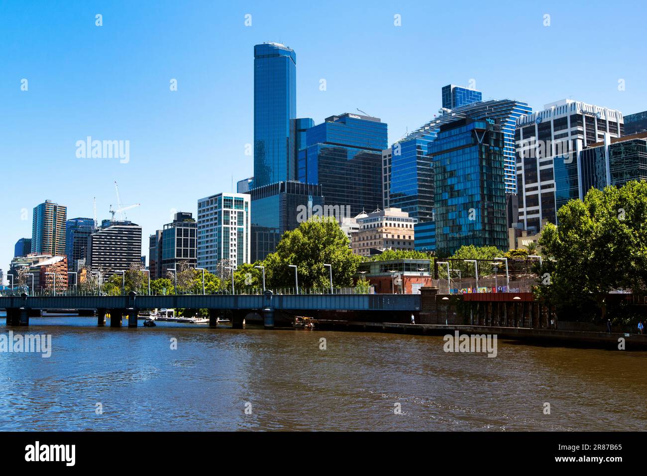 Melbourne Central Business District (CBD) and Yarra River, Victoria ...