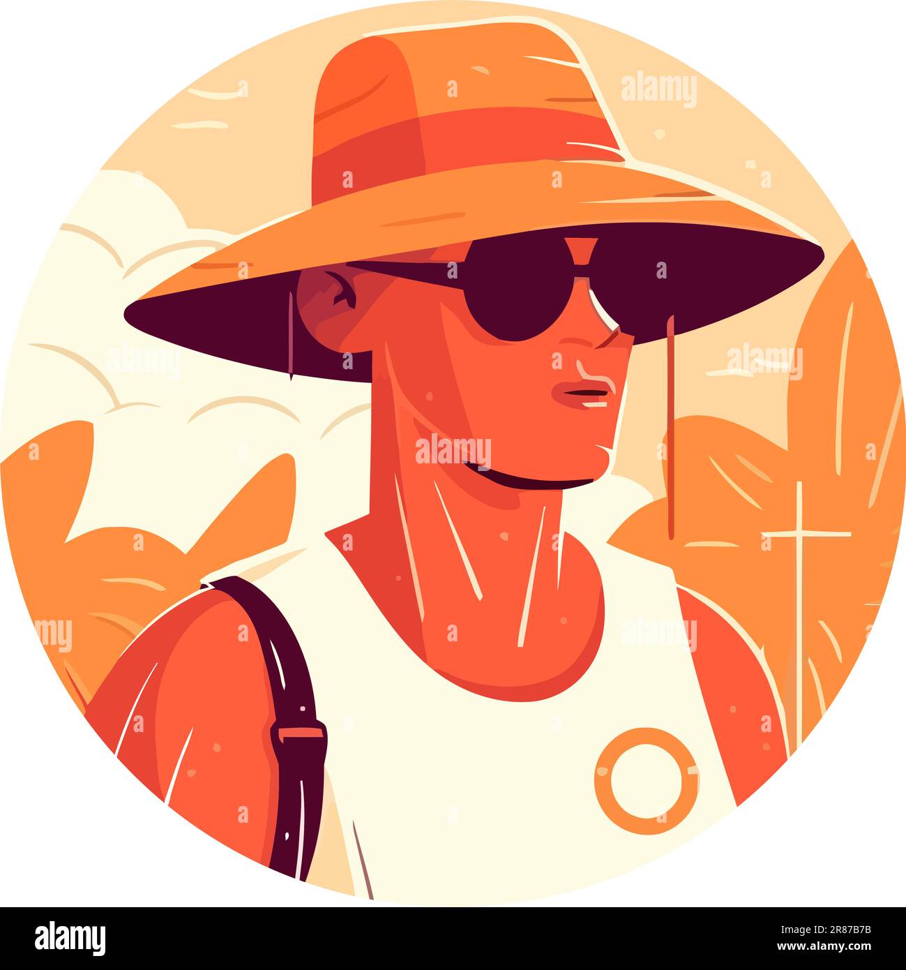 tourist man with sunglasses in adventure Stock Vector Image & Art - Alamy
