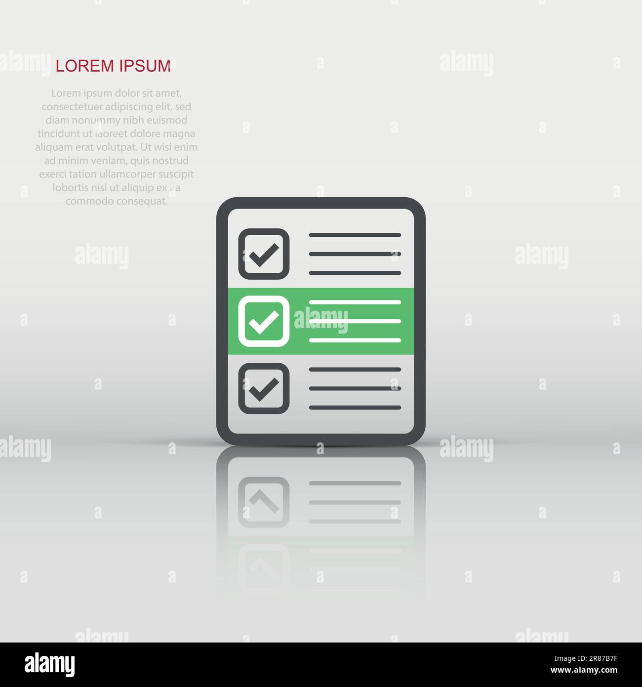 Questionnaire icon in flat style. Online survey vector illustration on ...