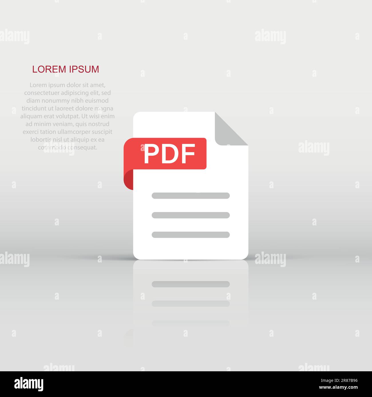 Pdf icon in flat style. Document text vector illustration on white ...