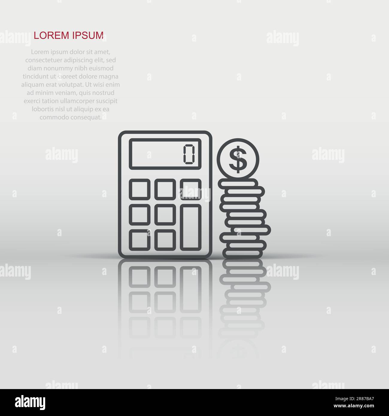Money calculation icon in flat style. Budget banking vector ...