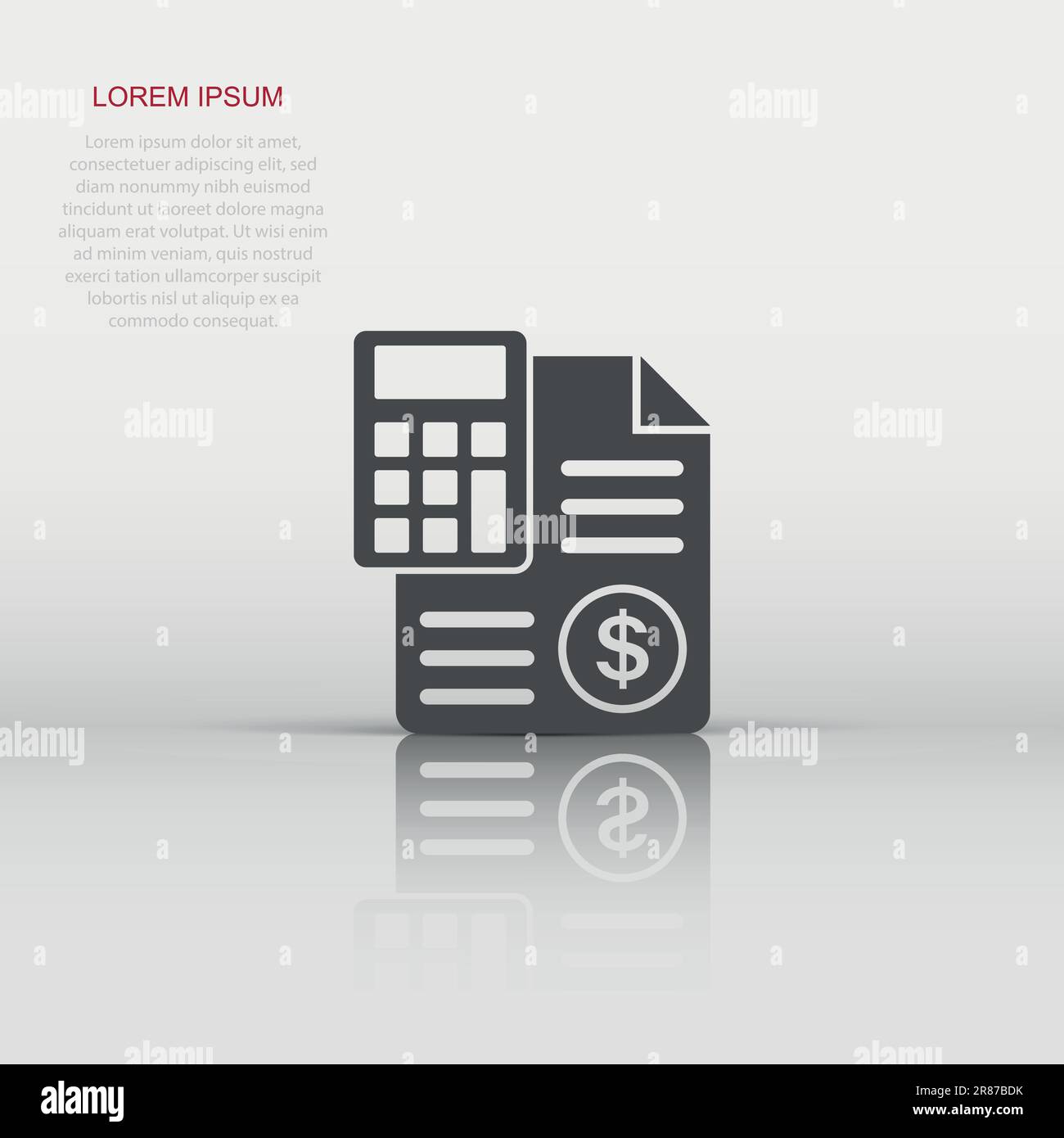 Money calculation icon in flat style. Budget banking vector ...