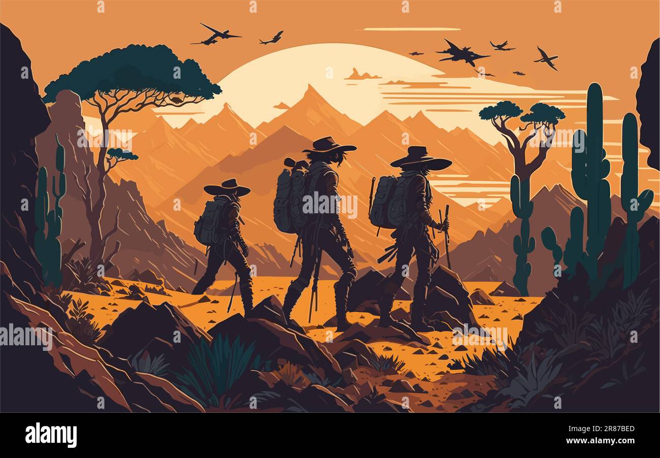 illustration that represents the concept of exploration and adventure ...