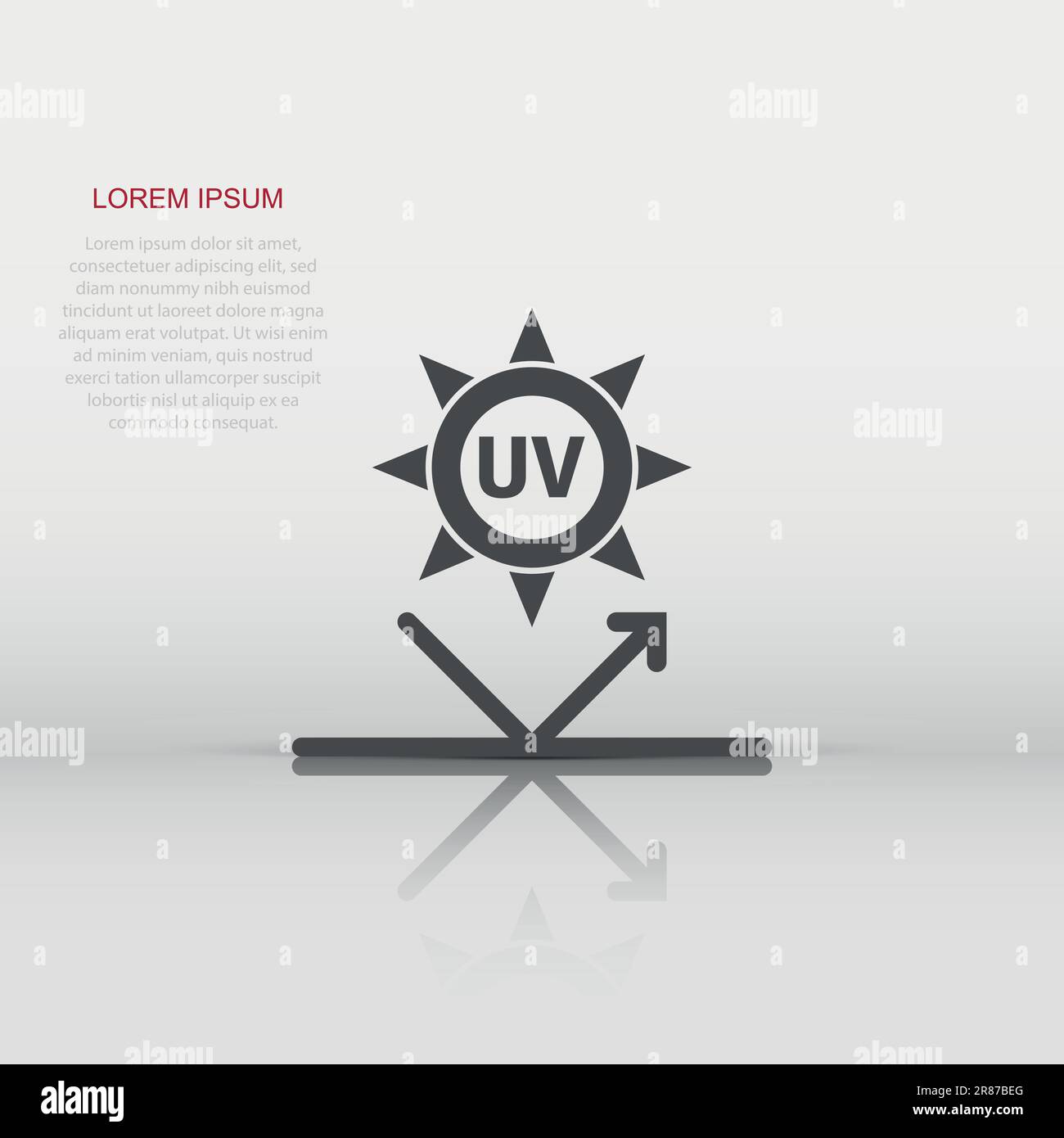 UV radiation icon in flat style. Ultraviolet vector illustration on ...