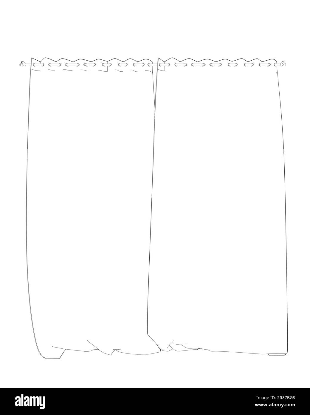Curtain Isolated Contour Curtains Outline Icon Line Element Vector