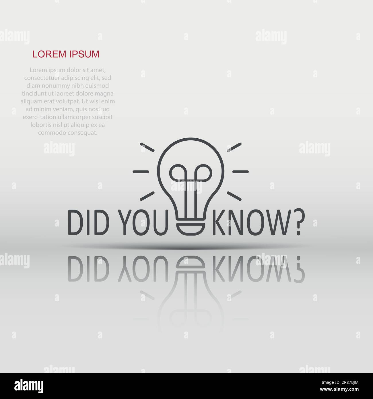 Did You Know icon in flat style. Question mark vector illustration on ...