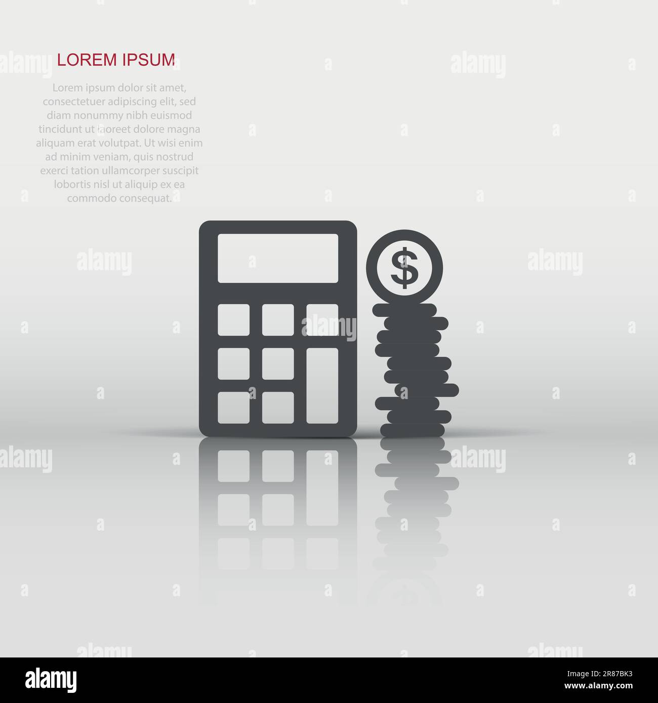 Money calculation icon in flat style. Budget banking vector ...