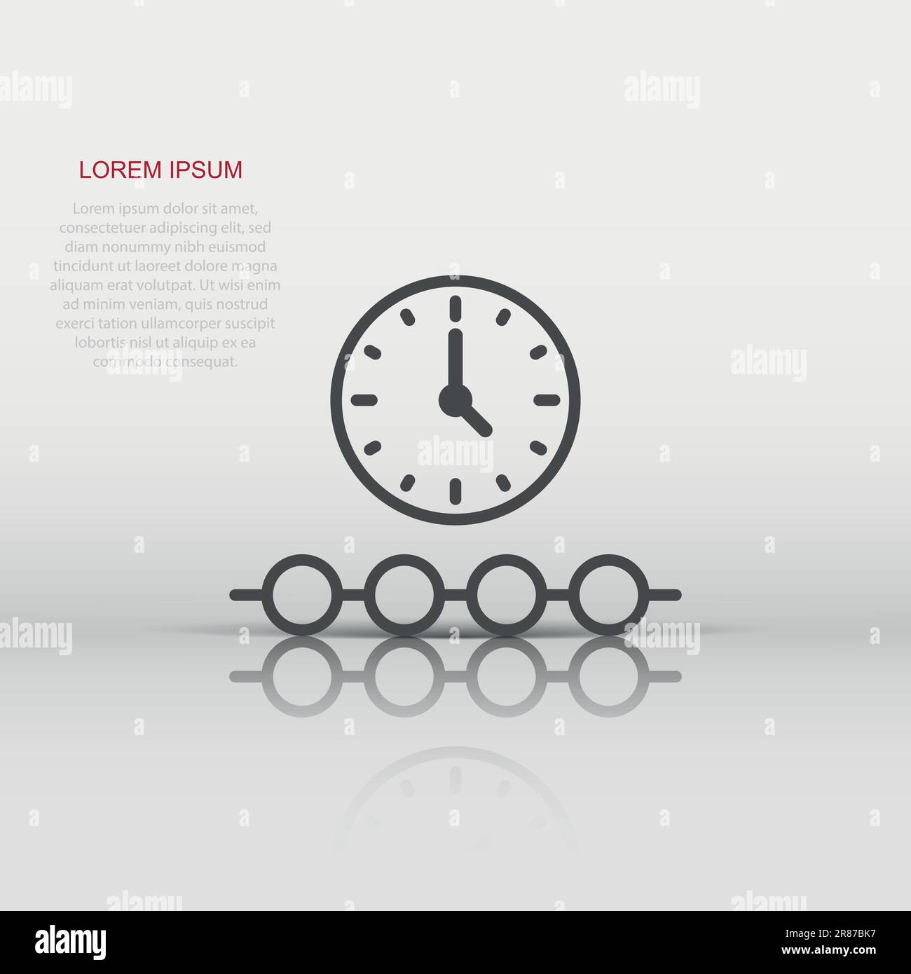Timeline icon in flat style. Progress vector illustration on white ...