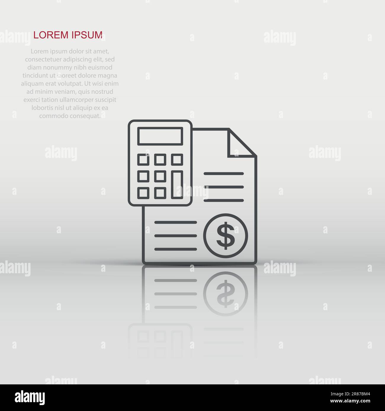 Money calculation icon in flat style. Budget banking vector ...