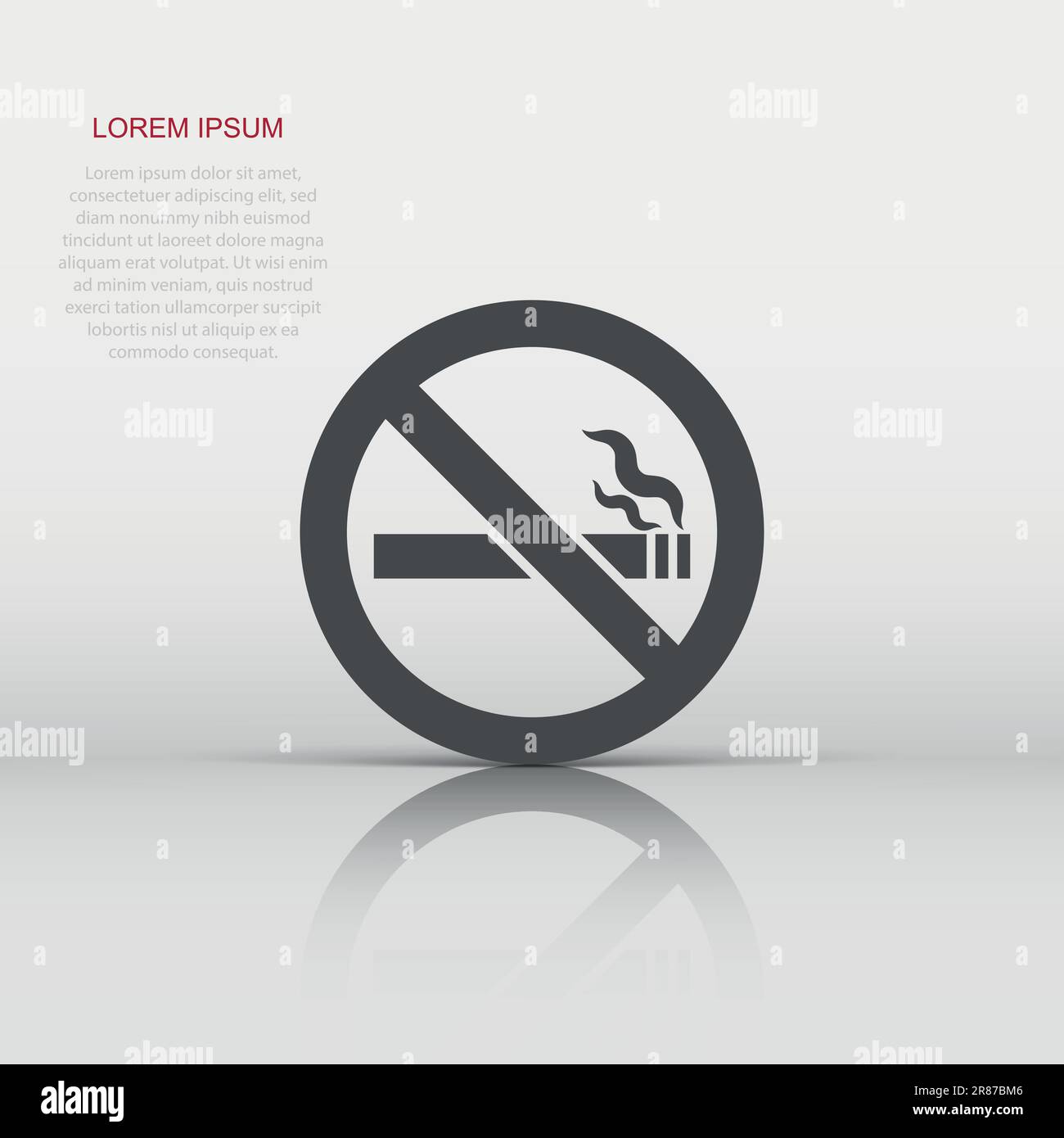 No smoking sign icon in flat style. Cigarette vector illustration on ...