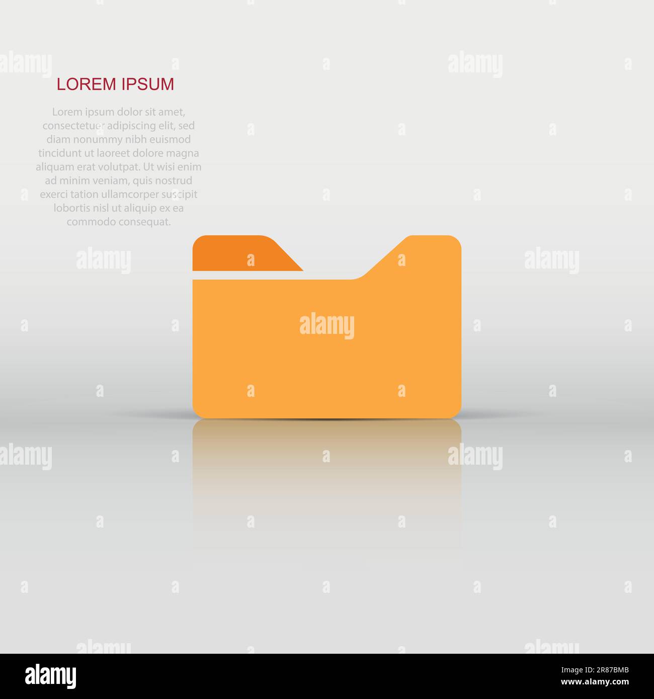 File folder icon in flat style. Documents archive vector illustration ...