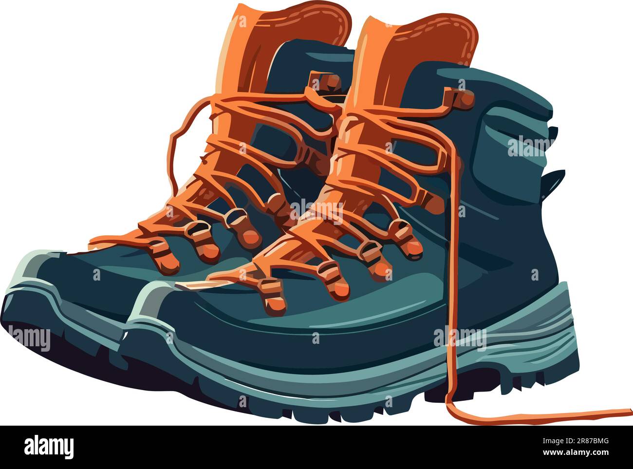 Pair hiking boots adventure Stock Vector Images - Alamy