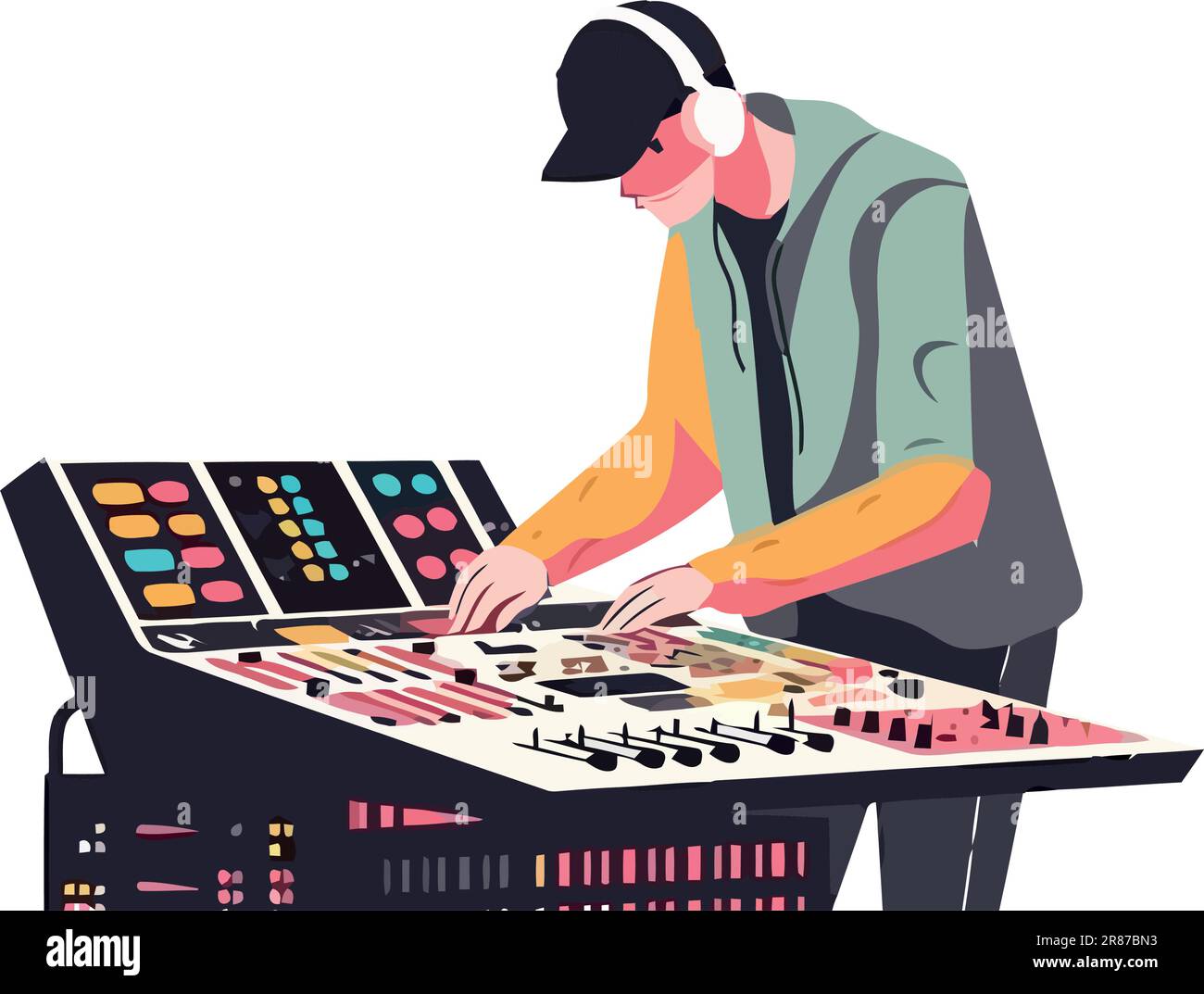 Young musician with sound mixer Stock Vector Image & Art - Alamy