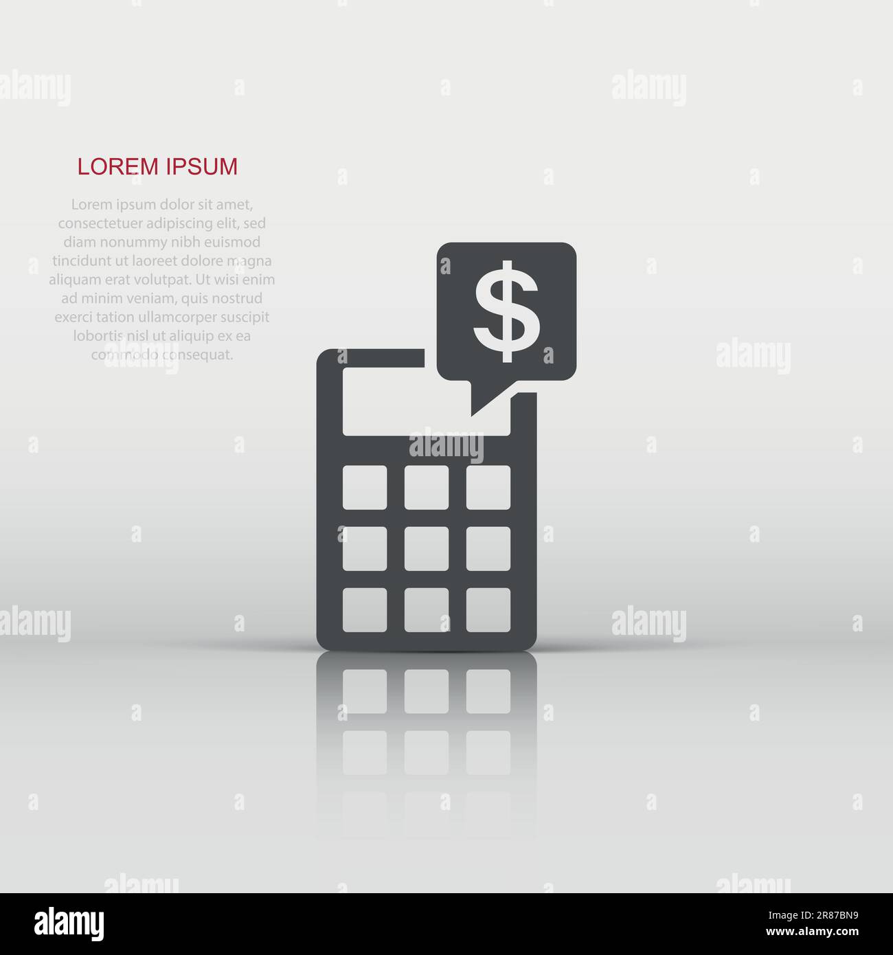 Money calculation icon in flat style. Budget banking vector ...