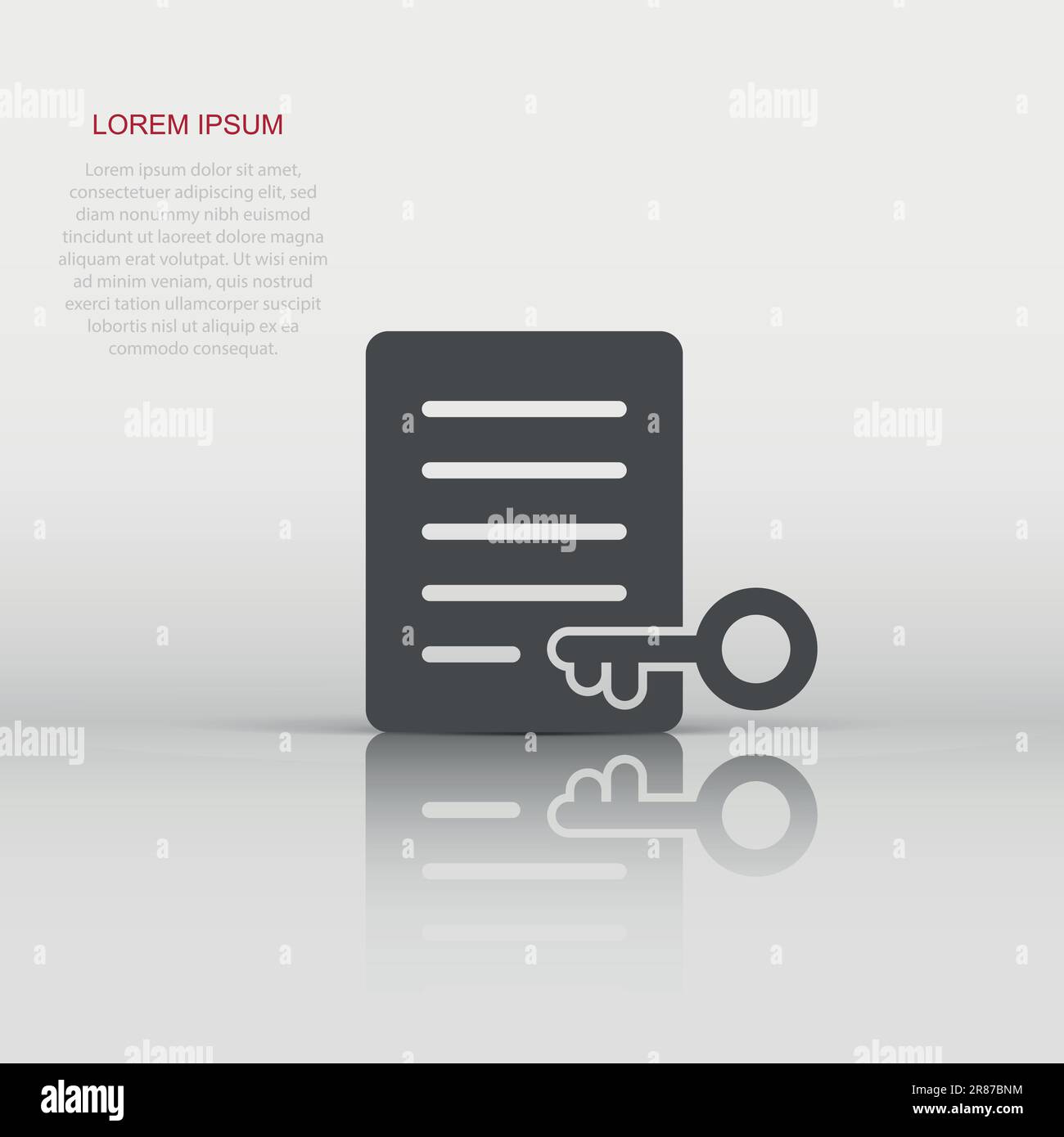 Password account icon in flat style. Keyword vector illustration on ...