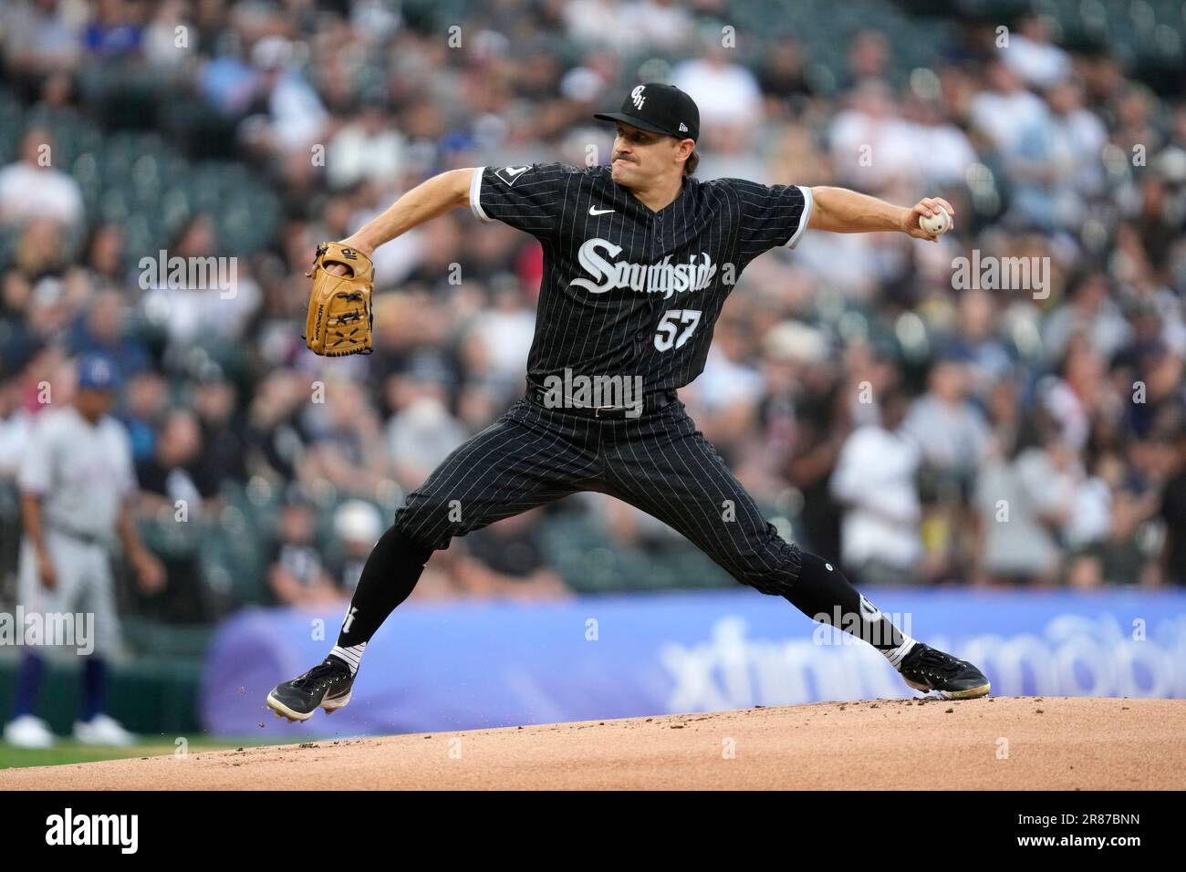 Chicago White Sox starting pitcher Tanner Banks delivers during the ...