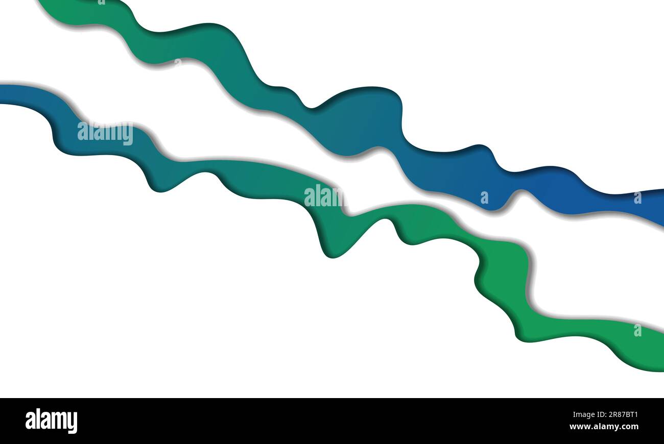 Wavy layer in paper style background. Vector illustration Stock Vector ...