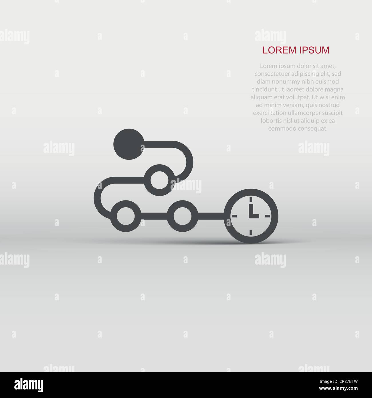 Timeline icon in flat style. Progress vector illustration on white ...