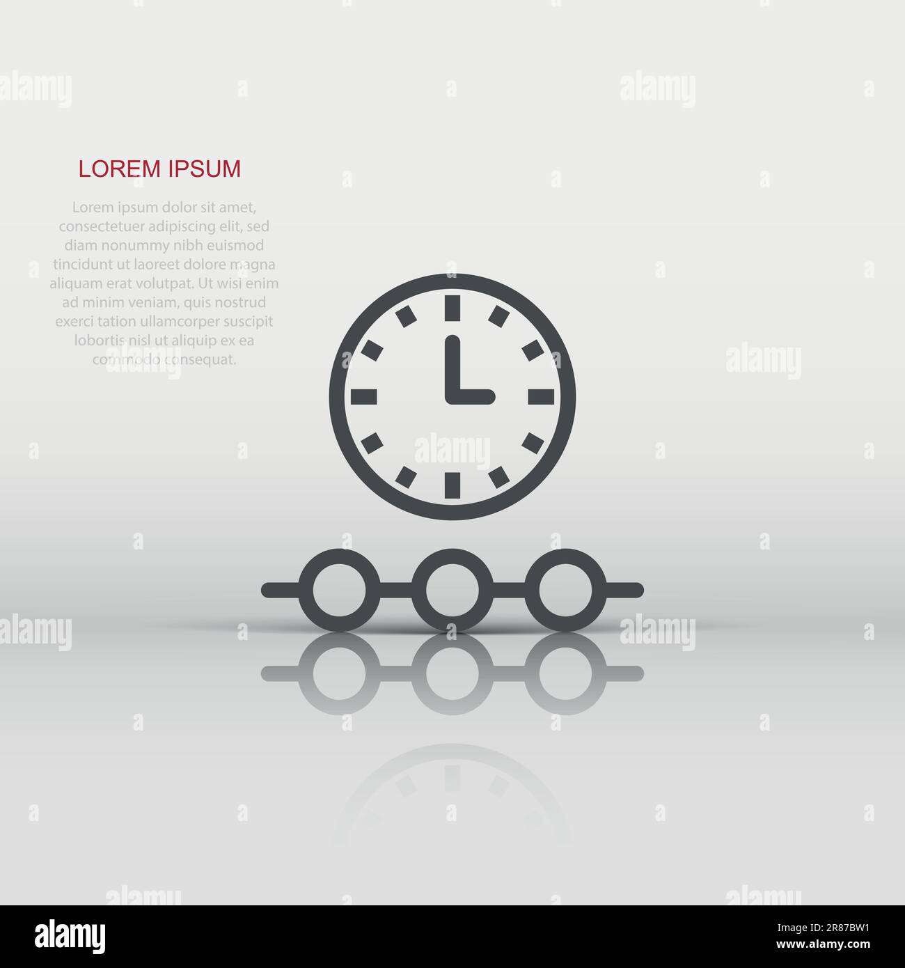 Timeline icon in flat style. Progress vector illustration on white ...