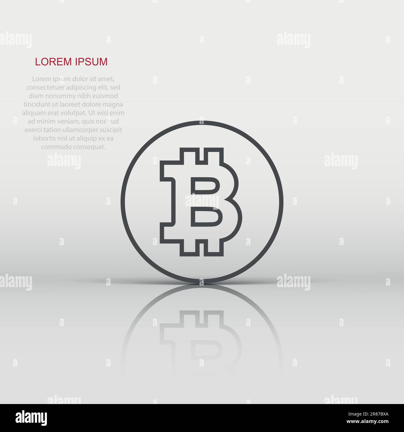 Bitcoin icon in flat style. Blockchain vector illustration on white ...