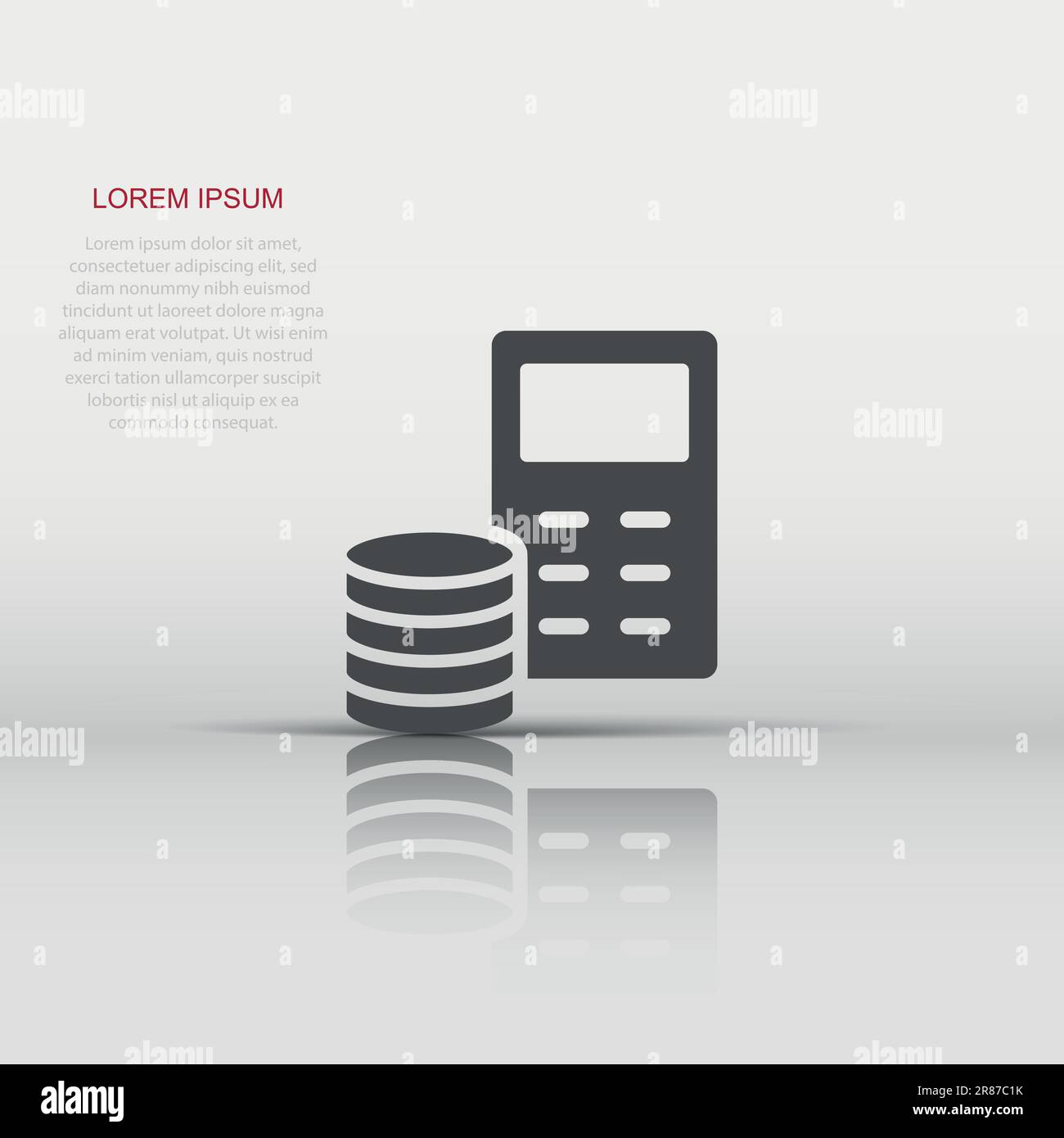 Money calculation icon in flat style. Budget banking vector ...