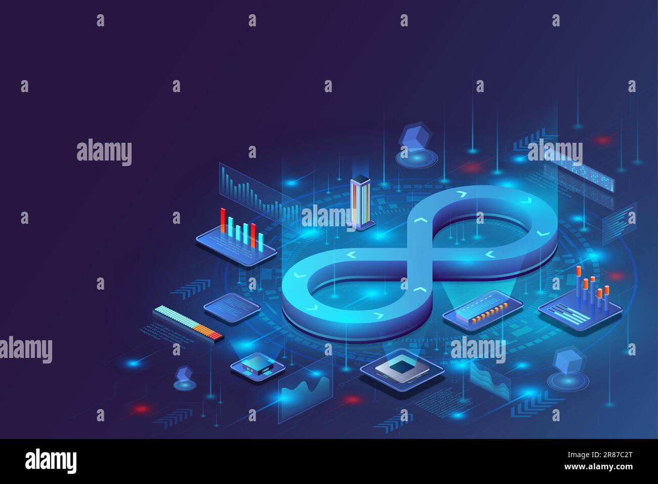 3D DevOps. Development service. Continuous glowing icon. Delivery of ... 3D DevOps. Development service. Continuous glowing icon. Delivery of ...