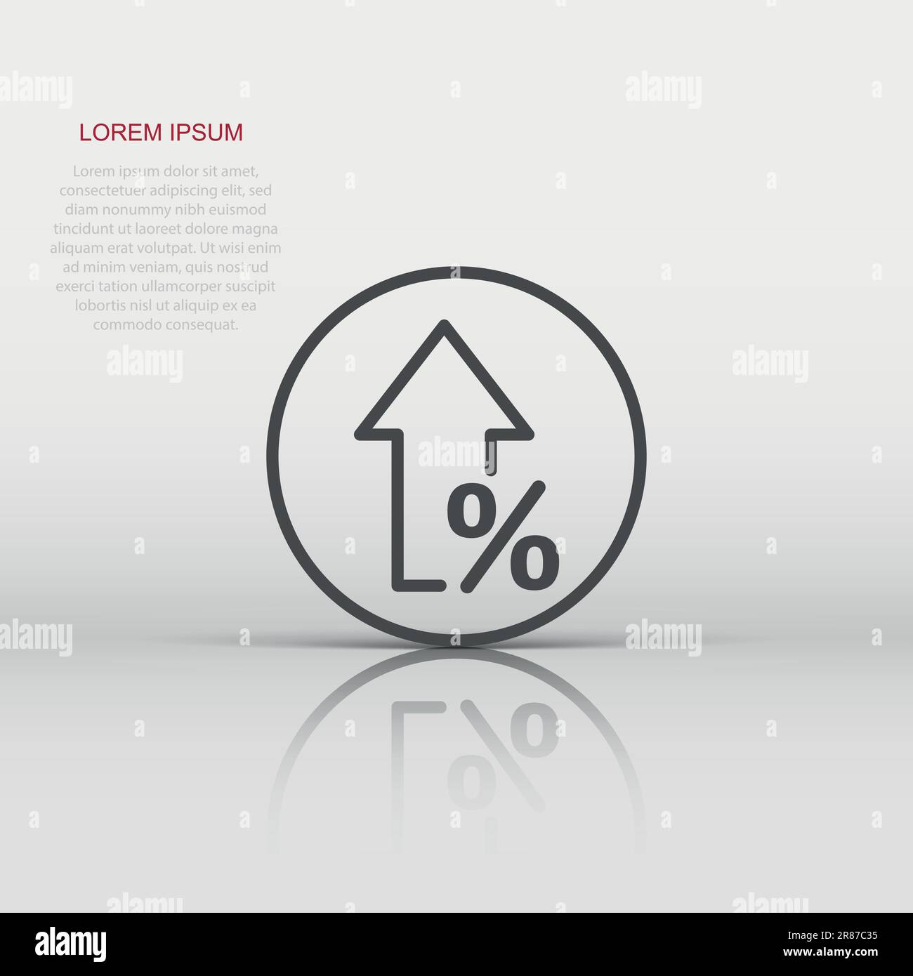 Growth arrow icon in flat style. Revenue vector illustration on white ...