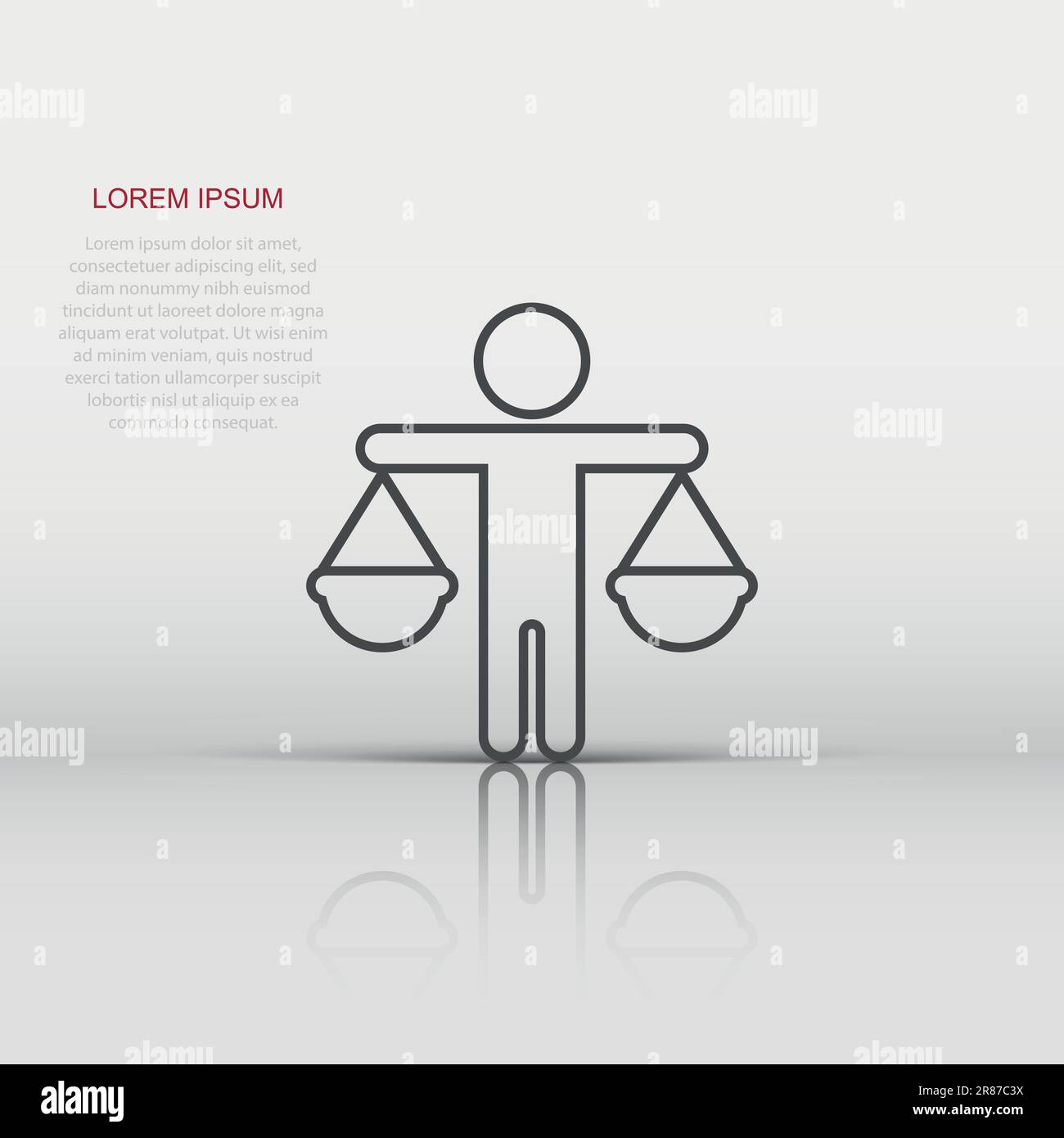 Ethic balance icon in flat style. Honesty vector illustration on ...