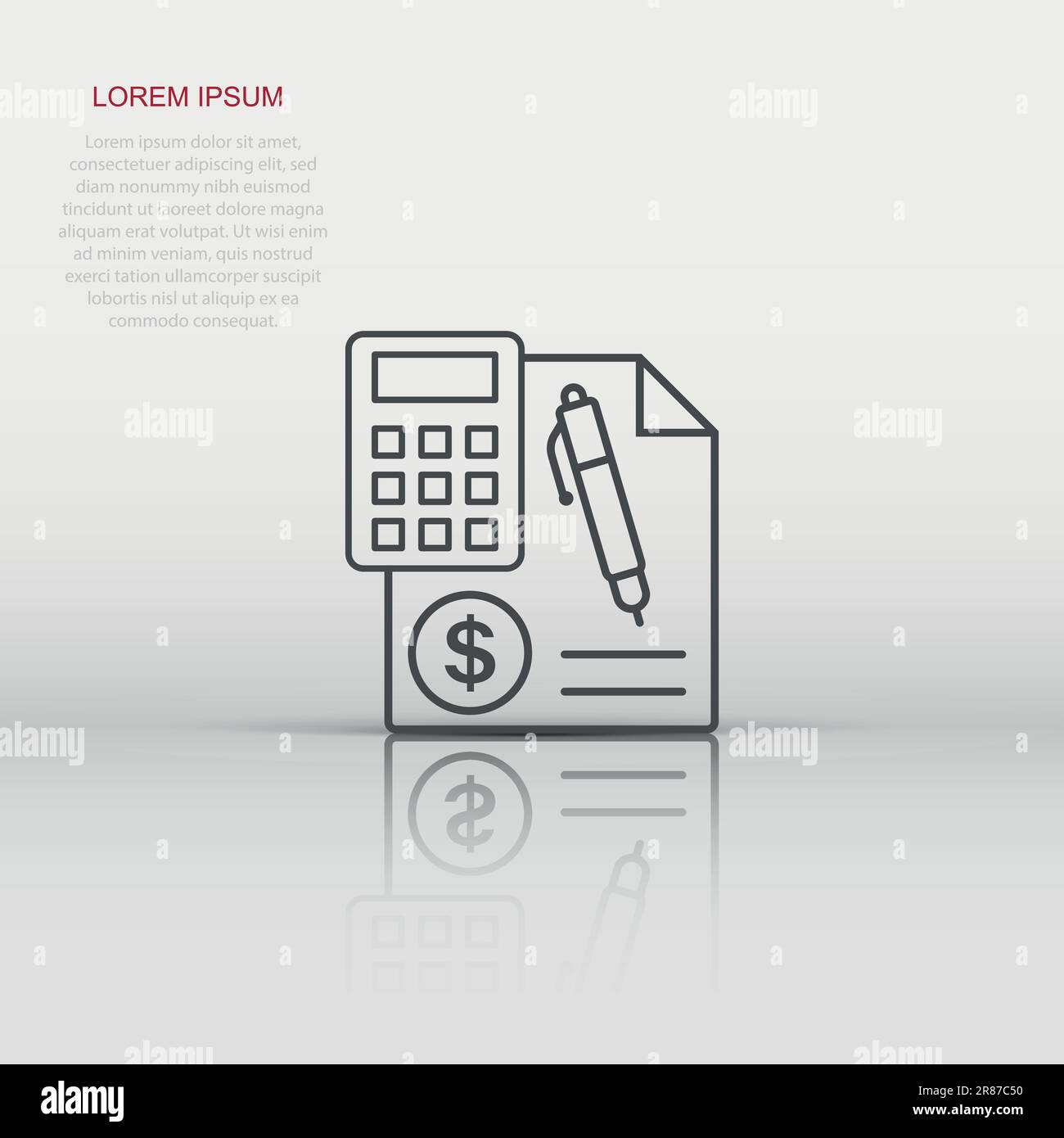 Money calculation icon in flat style. Budget banking vector ...