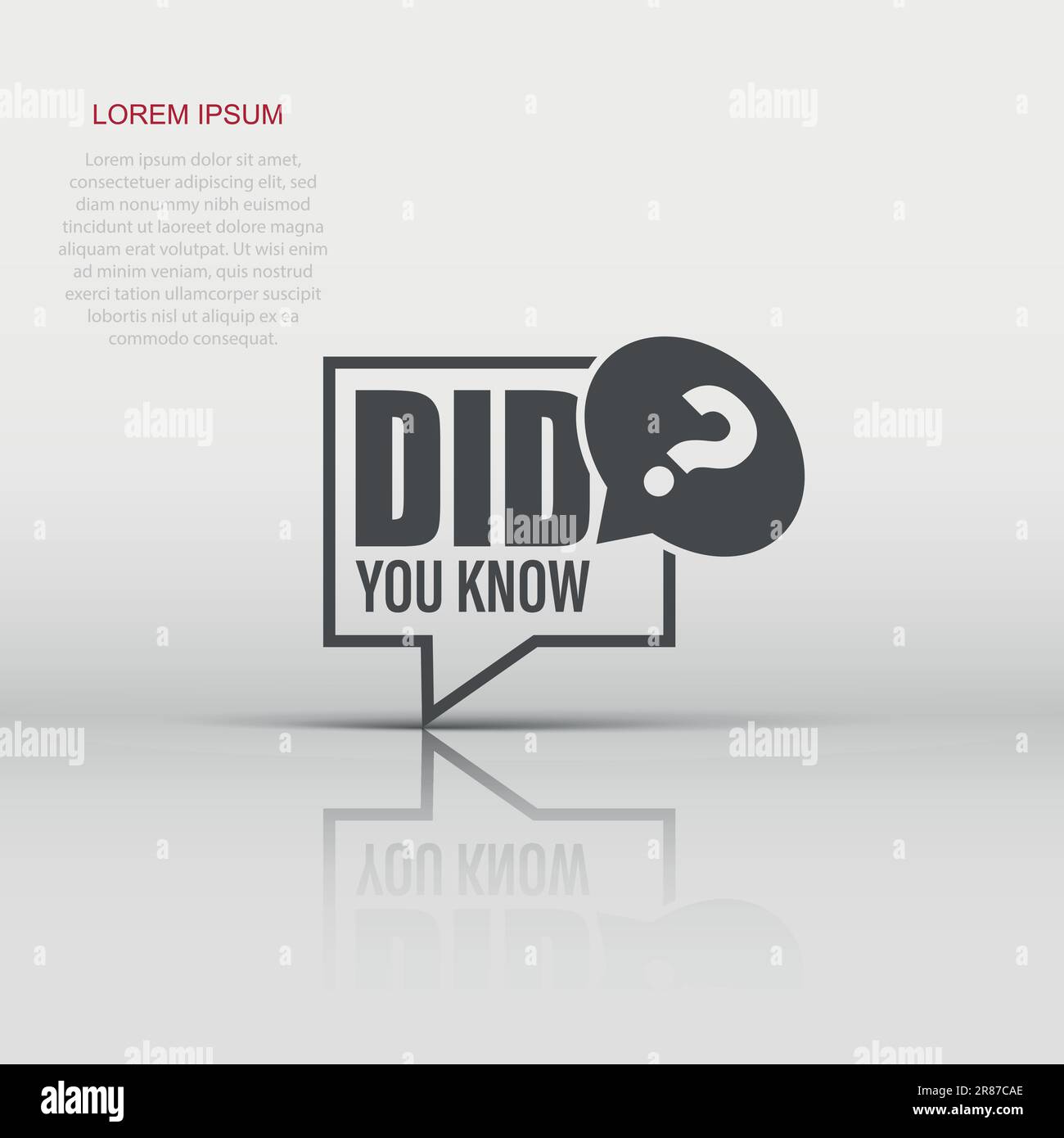 Did You Know icon in flat style. Question mark vector illustration on ...