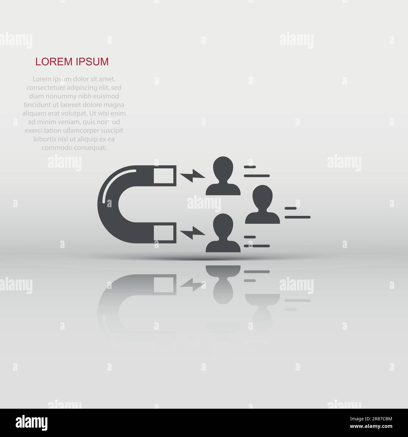 Lead conversion icon in flat style. Attract vector illustration on ...