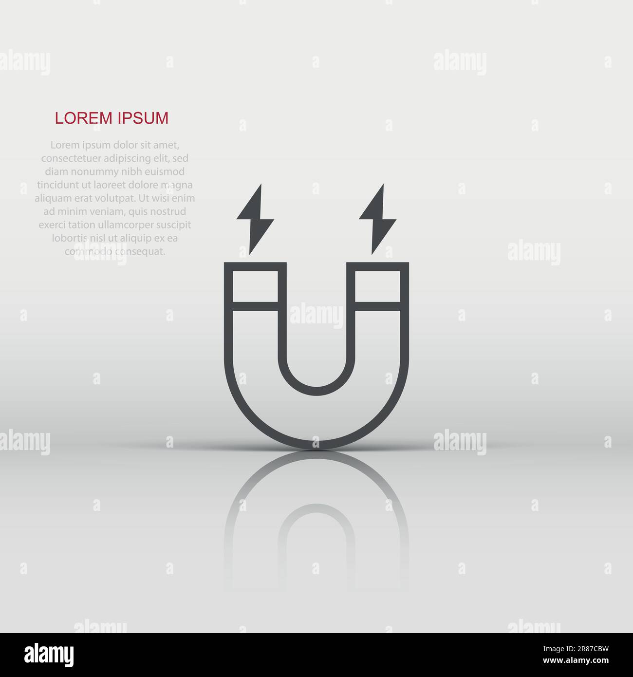 Magnet icon in flat style. Attract vector illustration on white ...