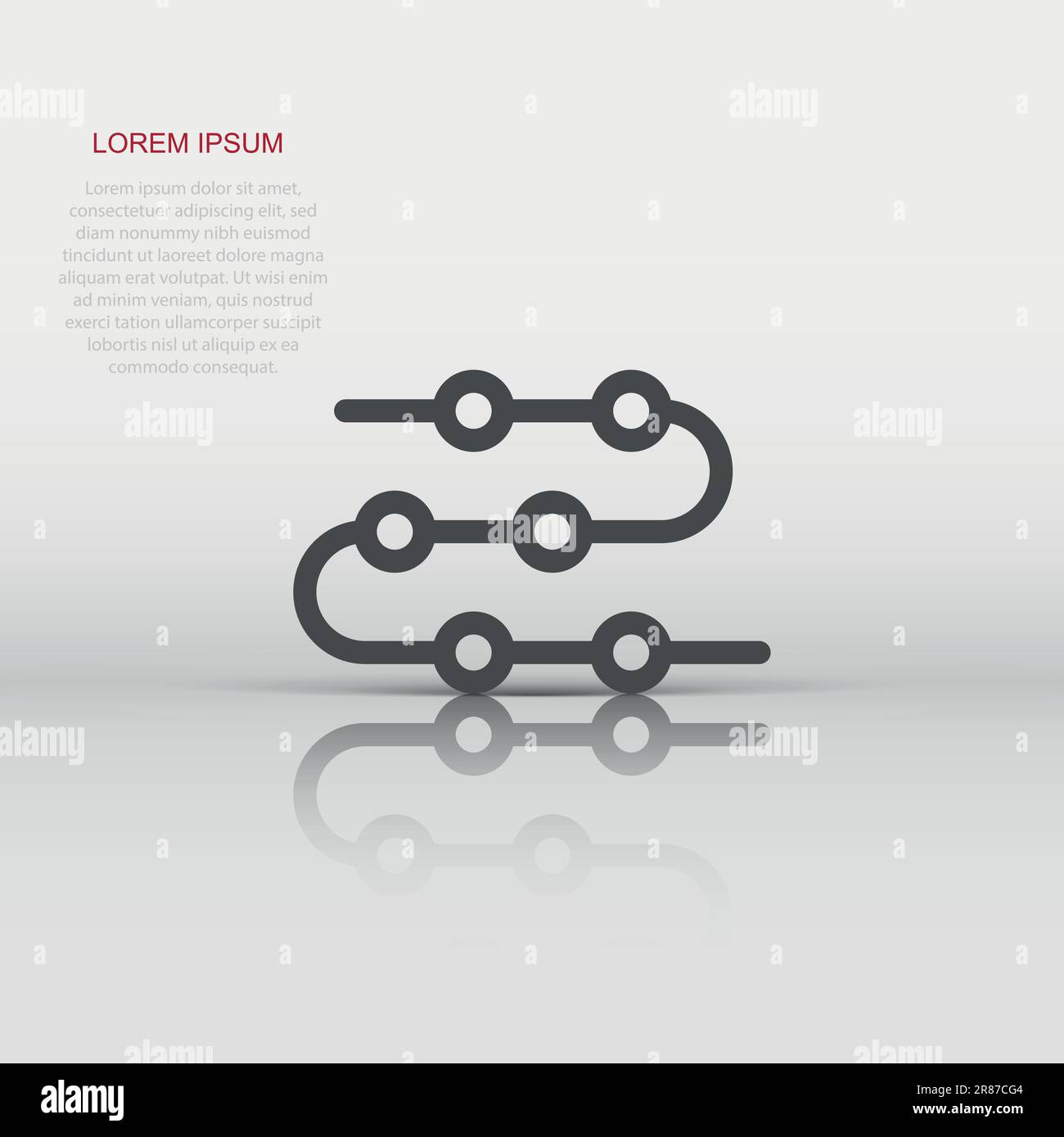 Timeline icon in flat style. Progress vector illustration on white ...