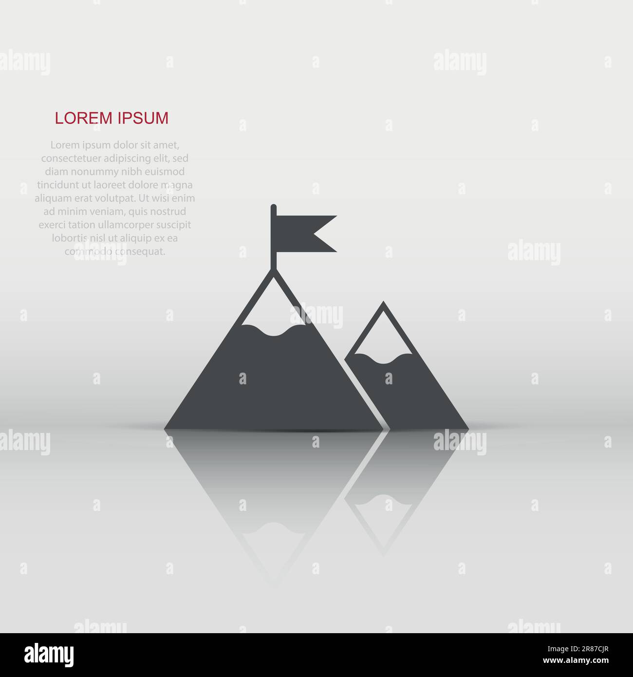 Mission champion icon in flat style. Mountain vector illustration on ...