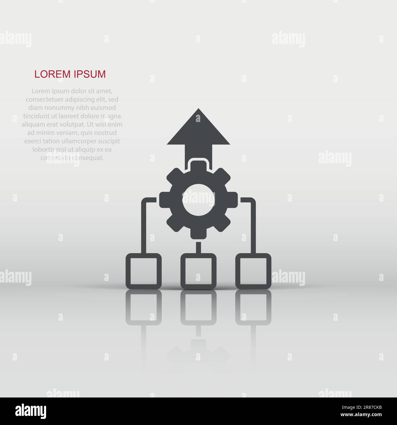Improvement icon in flat style. Gear project vector illustration on ...