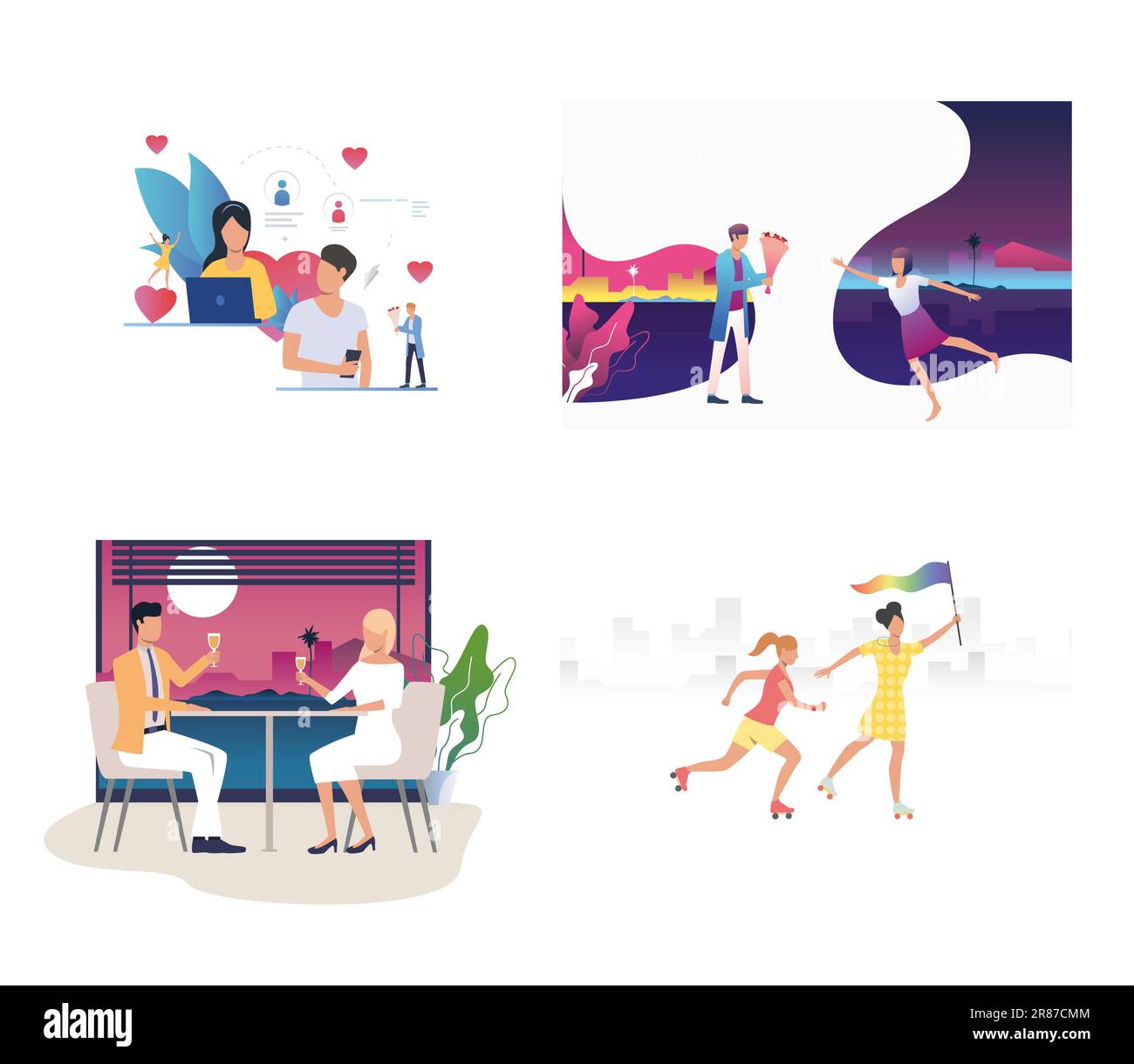 Romantic restaurant background evening Stock Vector Images - Alamy