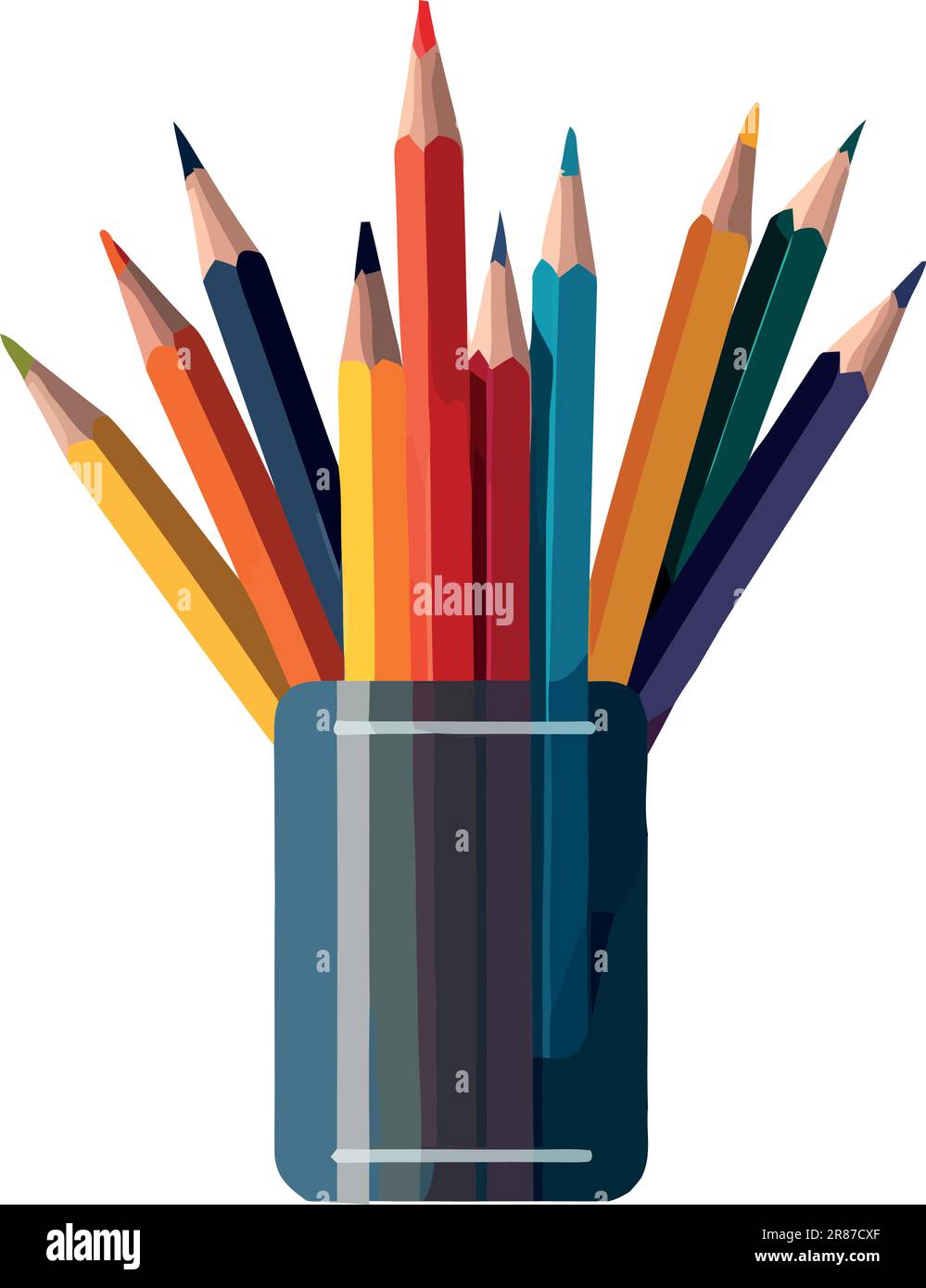 Colorful pencil in a cup Stock Vector Image & Art - Alamy