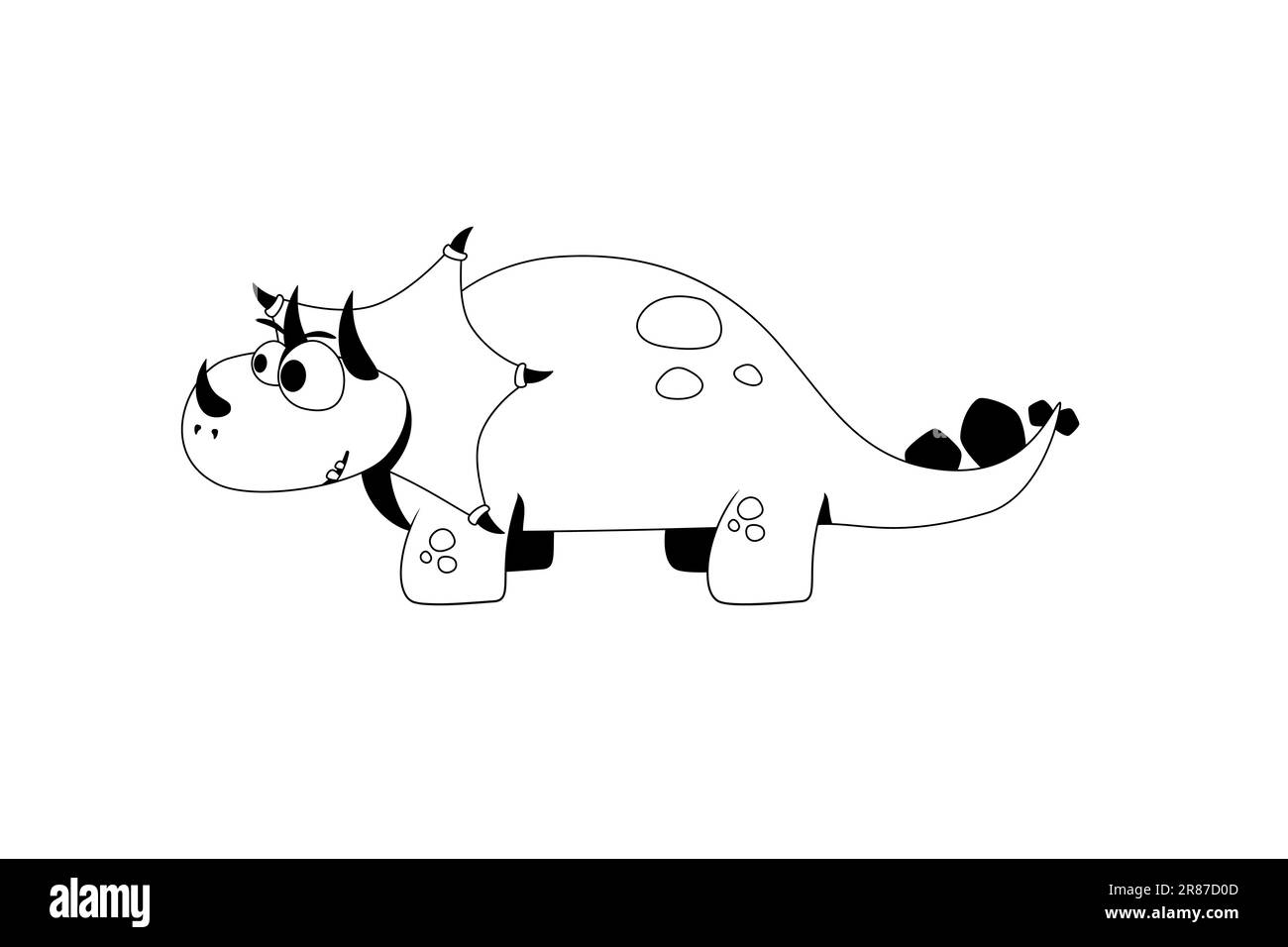 Children's dinosaur for coloring for a child. Cheerful dicosaur Stock ...