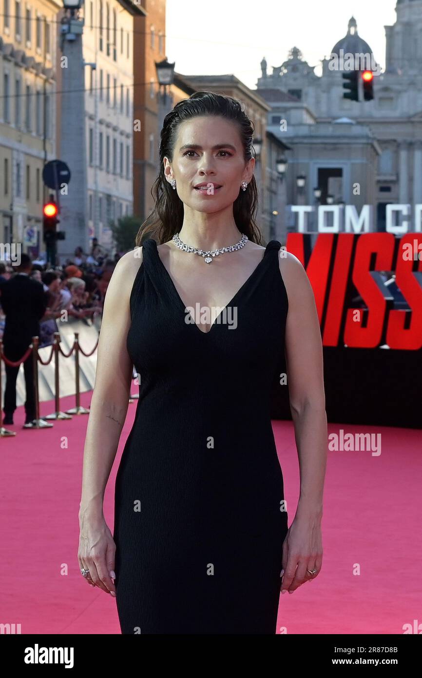 Rome, Italy. 19th June, 2023. Hayley Atwel attends the red carpet of ...
