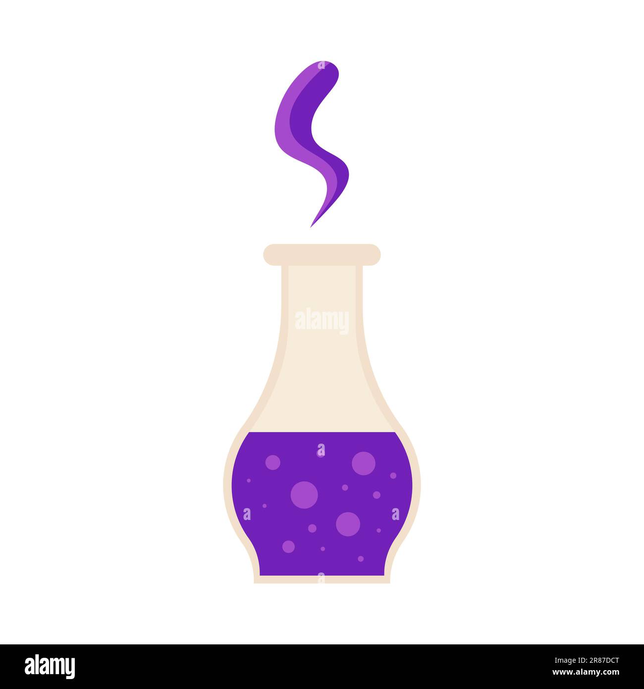 Vector illustration of the bottle with magical liquid. Poison or potion ...