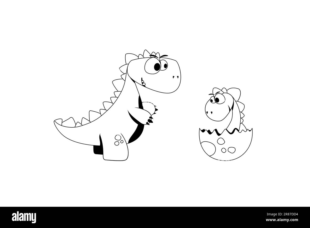 Children's dinosaur for coloring for a child. Cheerful dicosaur Stock ...