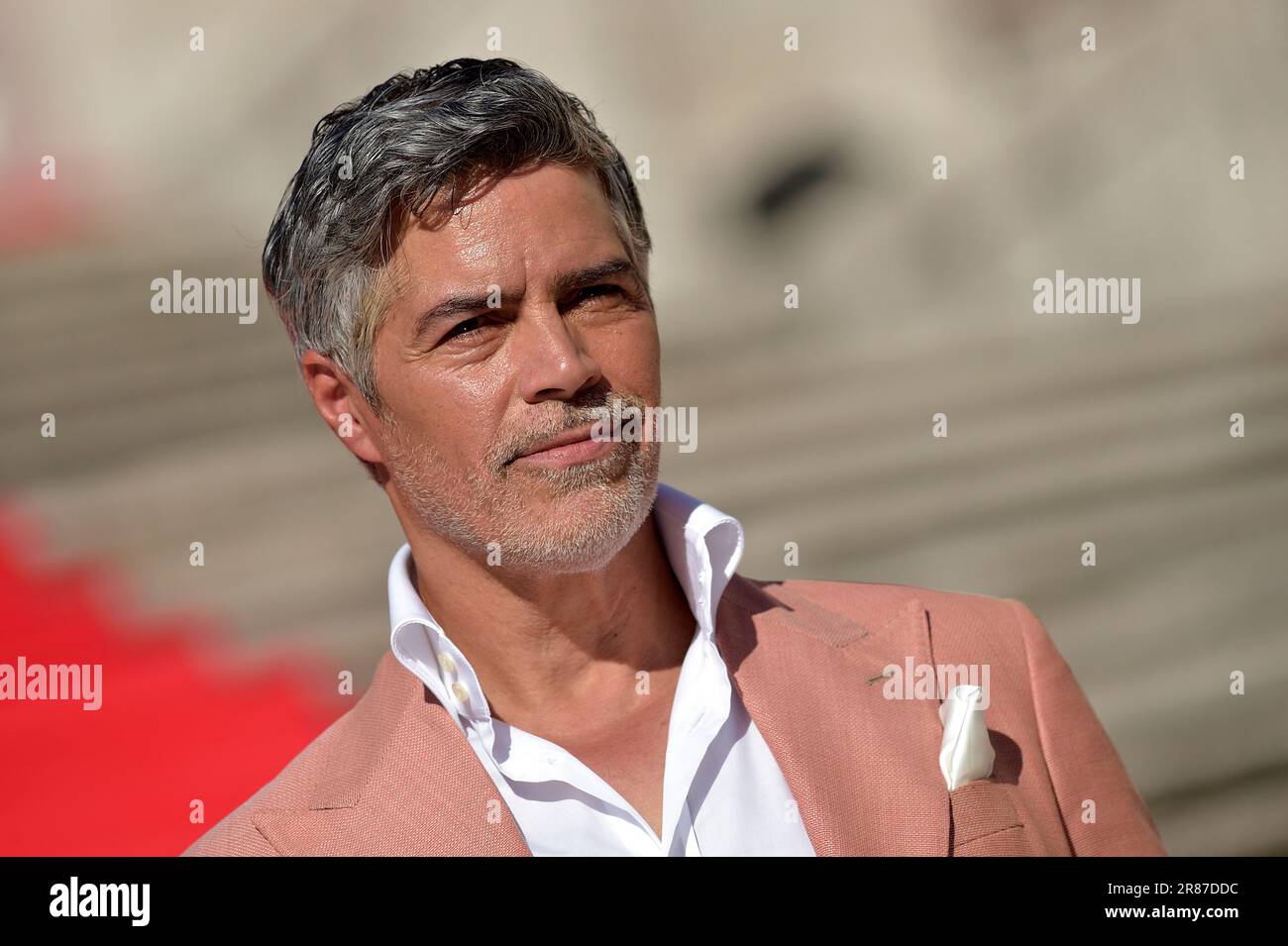 ROME, ITALY - JUNE 19US actor Esai Morales poses on the Spanish Steps ...