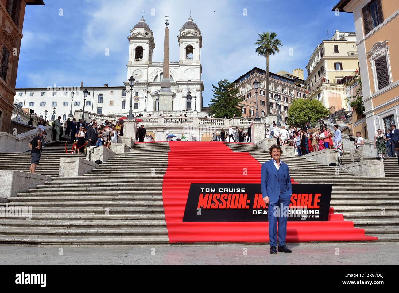ROME, ITALY - JUNE 19: Tom Cruise poses on the Spanish Steps ahead of ...