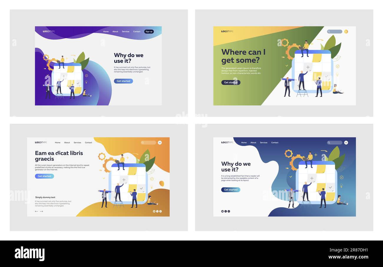 Team planning project tasks set Stock Vector Image & Art - Alamy