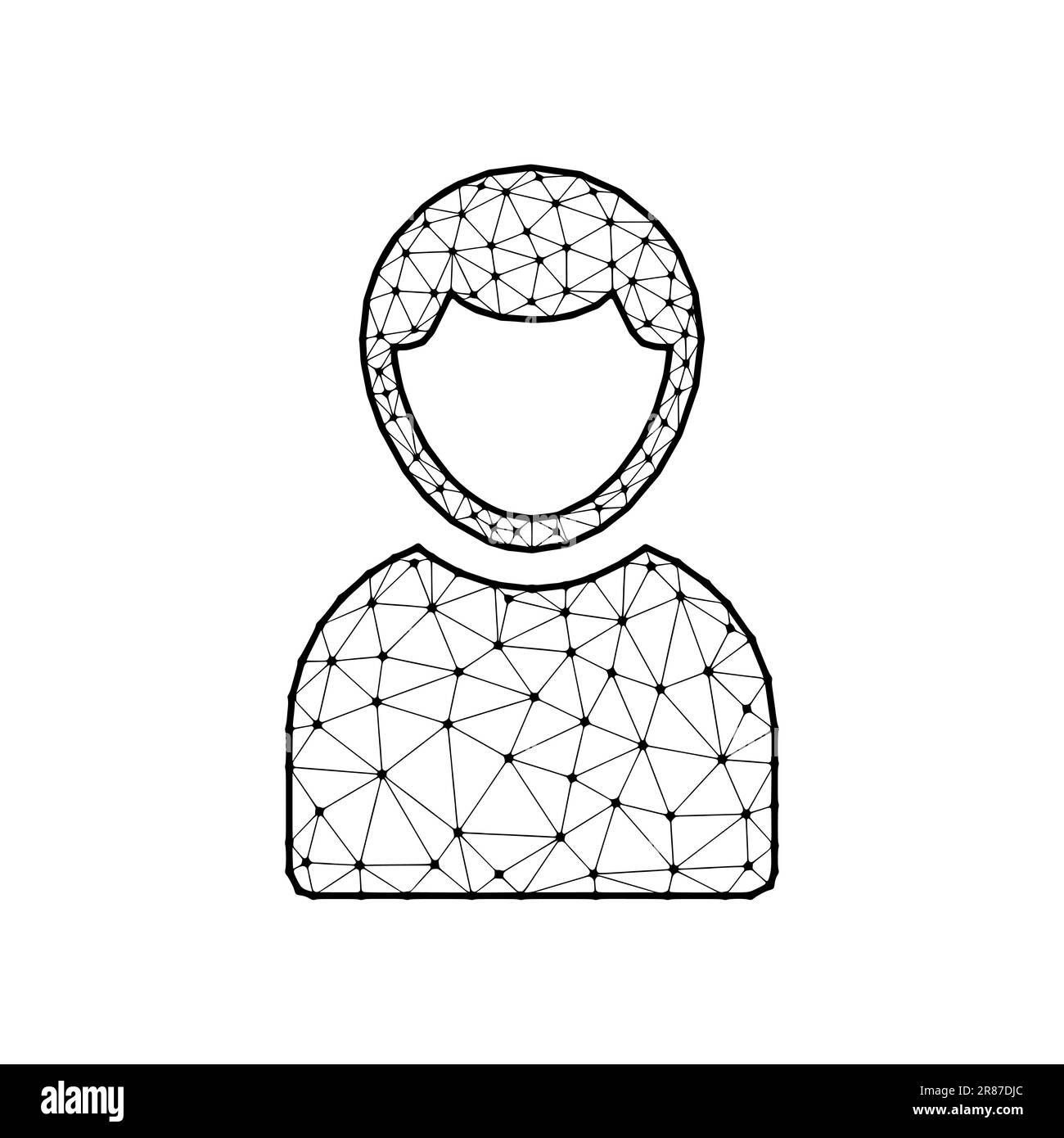 Male user polygonal vector illustration isolated on white background ...